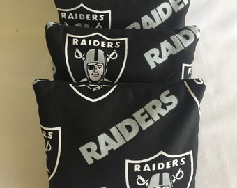 Las Vegas Raiders 8 Cornhole Bags Bean Toss 4 of Each Print 2 - Etsy