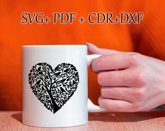 Heart Tree Vector, Tree Cut Files, Instant Download Svg, Laser Project ...