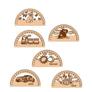 Children’s Protractor Clipart Set of 6 | Printable & Cut Files | DXF ...