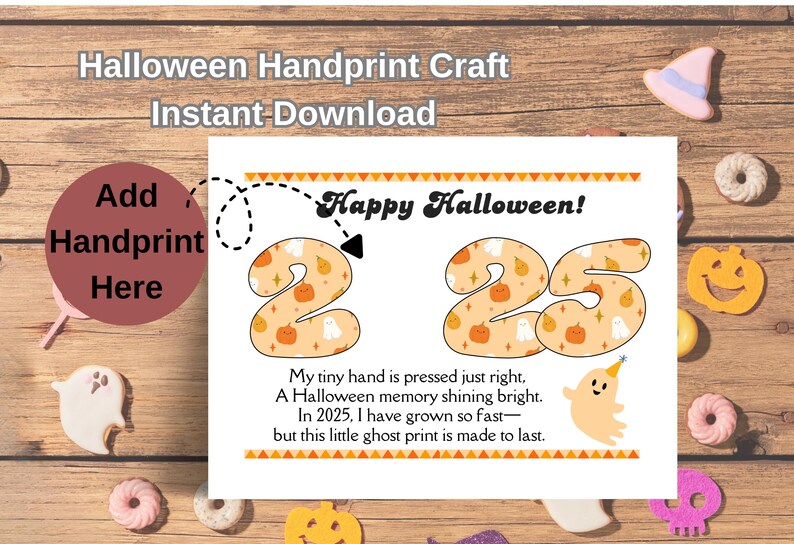 Halloween 2025 Handprint Poem Craft, Cute Ghost Kids Activity ...