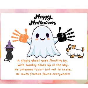 Halloween Ghost Handprint Poem Craft, Kids Keepsake (printable PDF) - Etsy