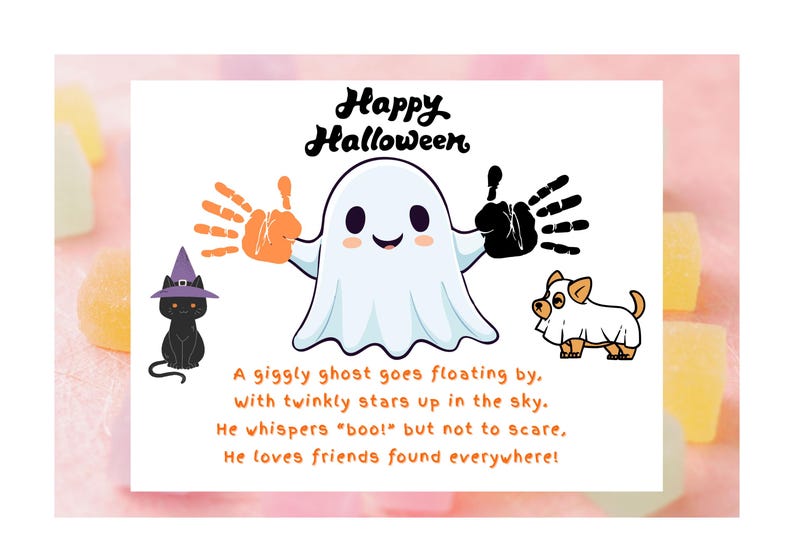 Halloween Ghost Handprint Poem Craft, Kids Keepsake (printable PDF) - Etsy