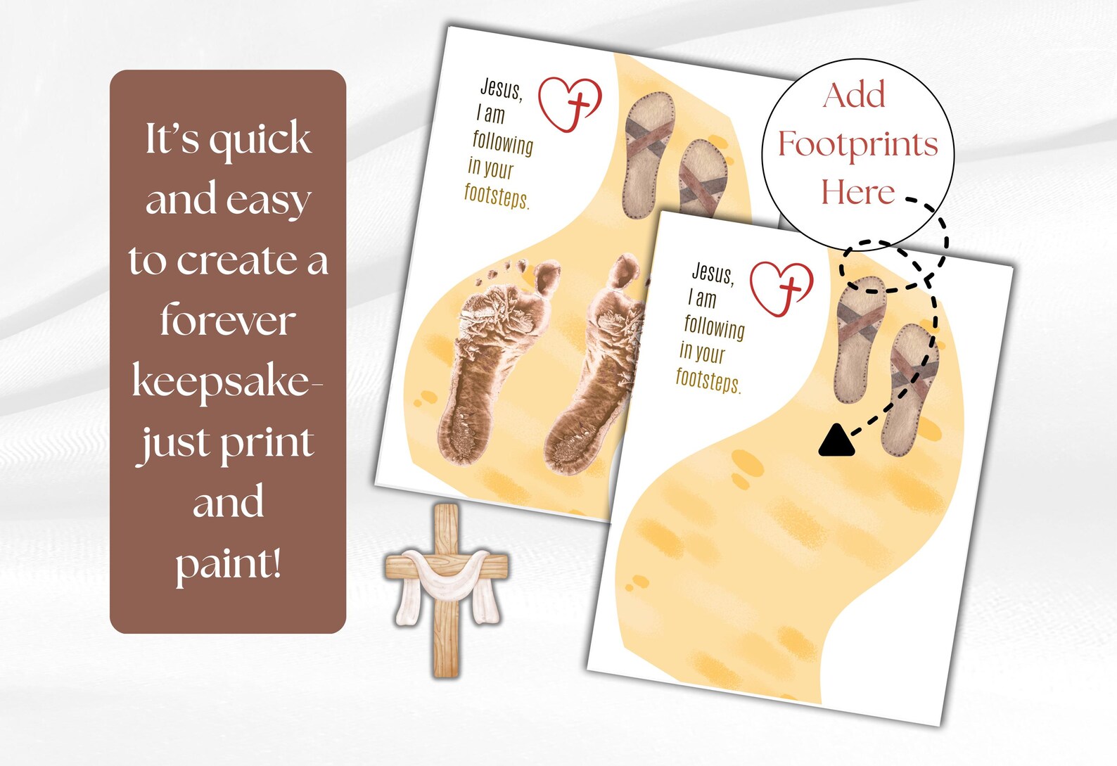 Jesus Footprint Craft, Sunday School Bible Activity, Christian Family ...