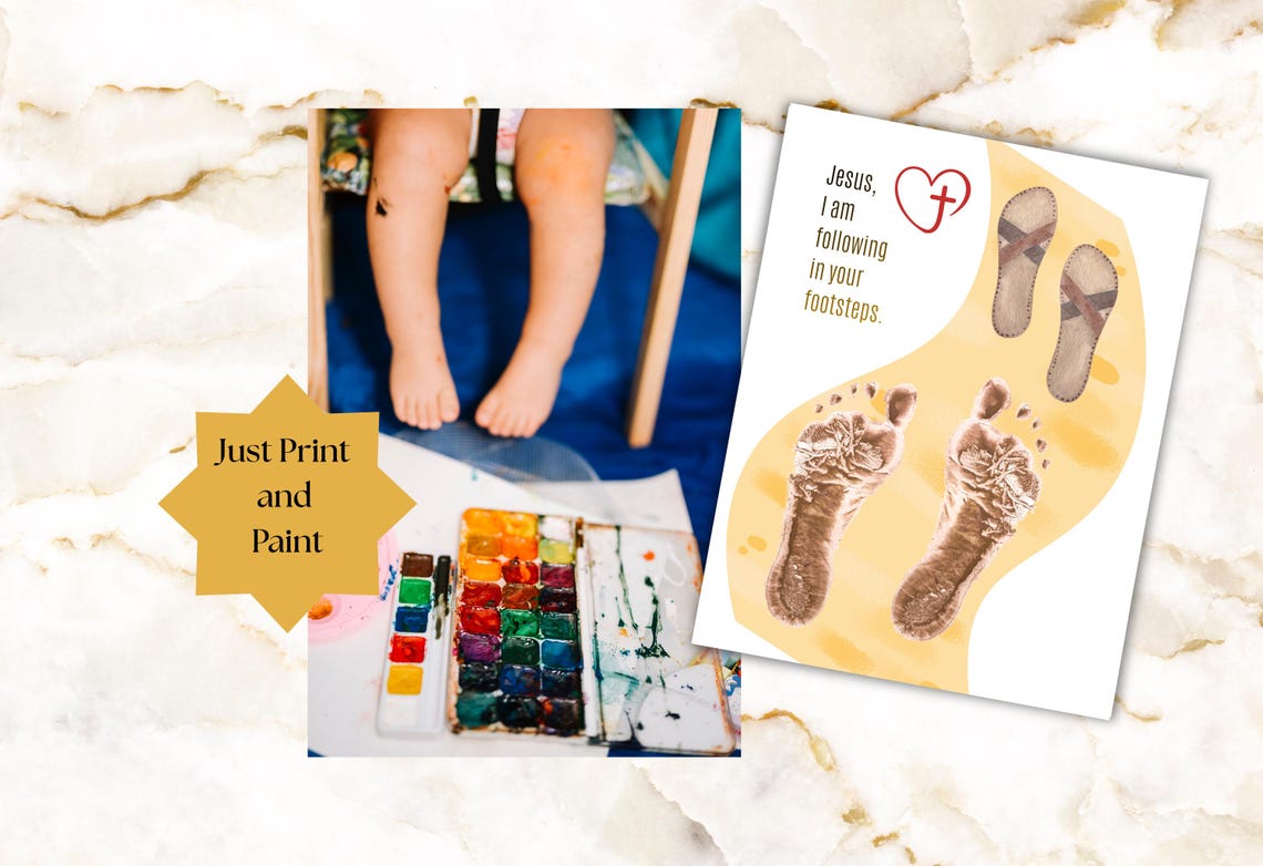 Jesus Footprint Craft, Sunday School Bible Activity, Christian Family ...