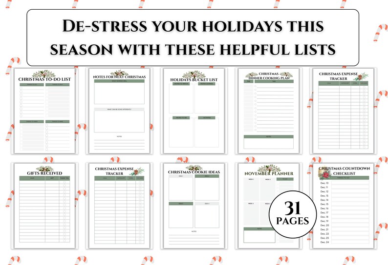 Christmas Planner, Checklists, Calendars, Budgets (printable Design) - Etsy
