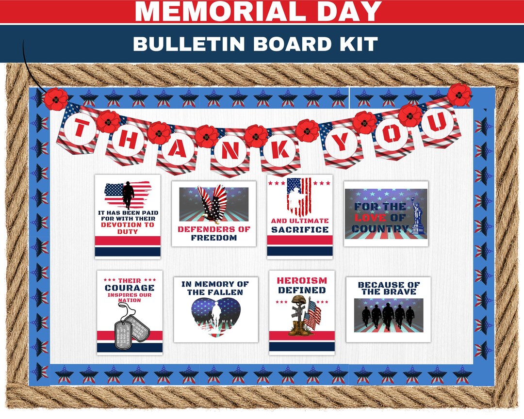 Memorial Day Bulletin Board Kit, Classroom Decorations, Nursing Home ...