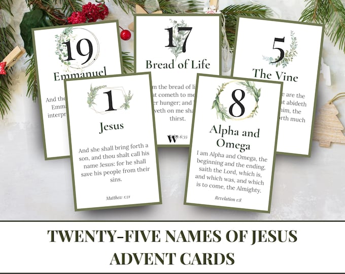 Names of Jesus Advent Calendar – Classic Red Scripture Cards | 25 Day ...