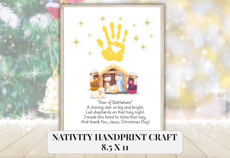 Christmas Nativity Handprint Craft for Kids, Printable Keepsake for ...