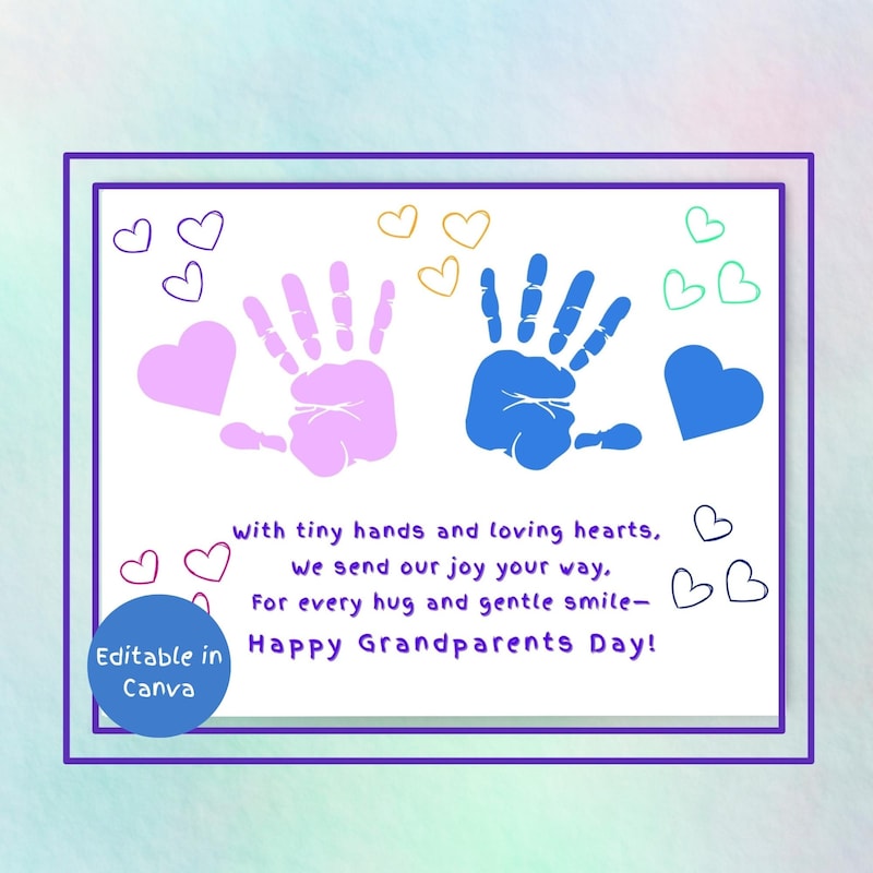 Grandparents Day Handprint Craft - Etsy