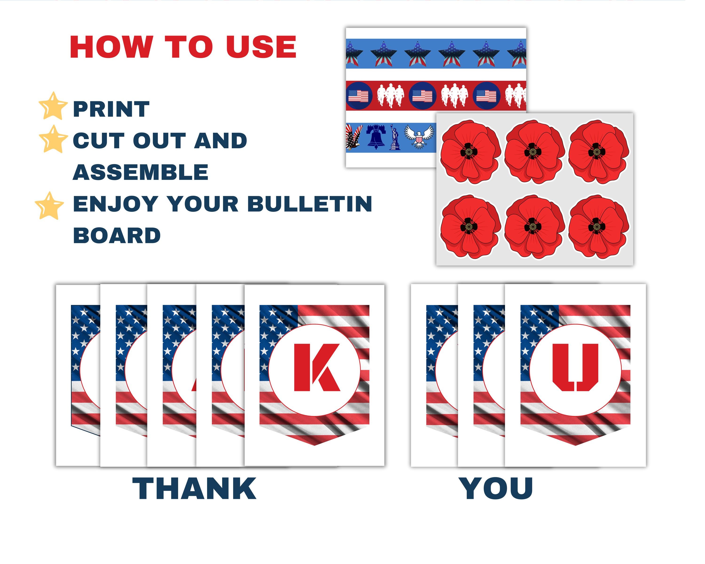 Memorial Day Bulletin Board Kit, Classroom Decorations, Nursing Home ...