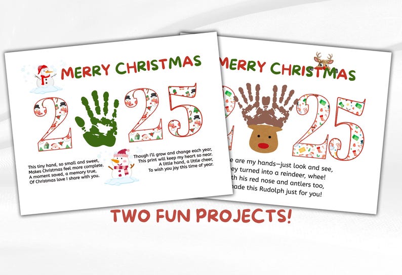 2025 Christmas Handprint Craft, Printable Poem Keepsake, Toddler and ...