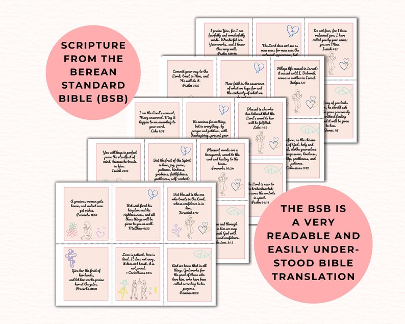Printable Scripture Cards for Teen Girls, 30 Daily Bible Verse ...