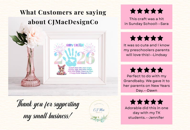 2026 Easter Handprint Craft, Printable Poem Keepsake, Toddler & Kids ...