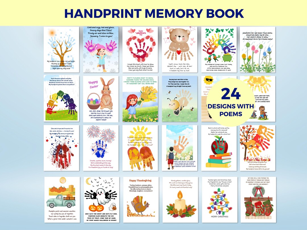 Memory Book Handprint Craft, Preschool, Baby, Toddlers Arts and Crafts ...