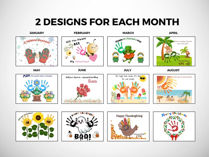 2026 Printable Handprint Calendar Craft, DIY Keepsake for Kids ...