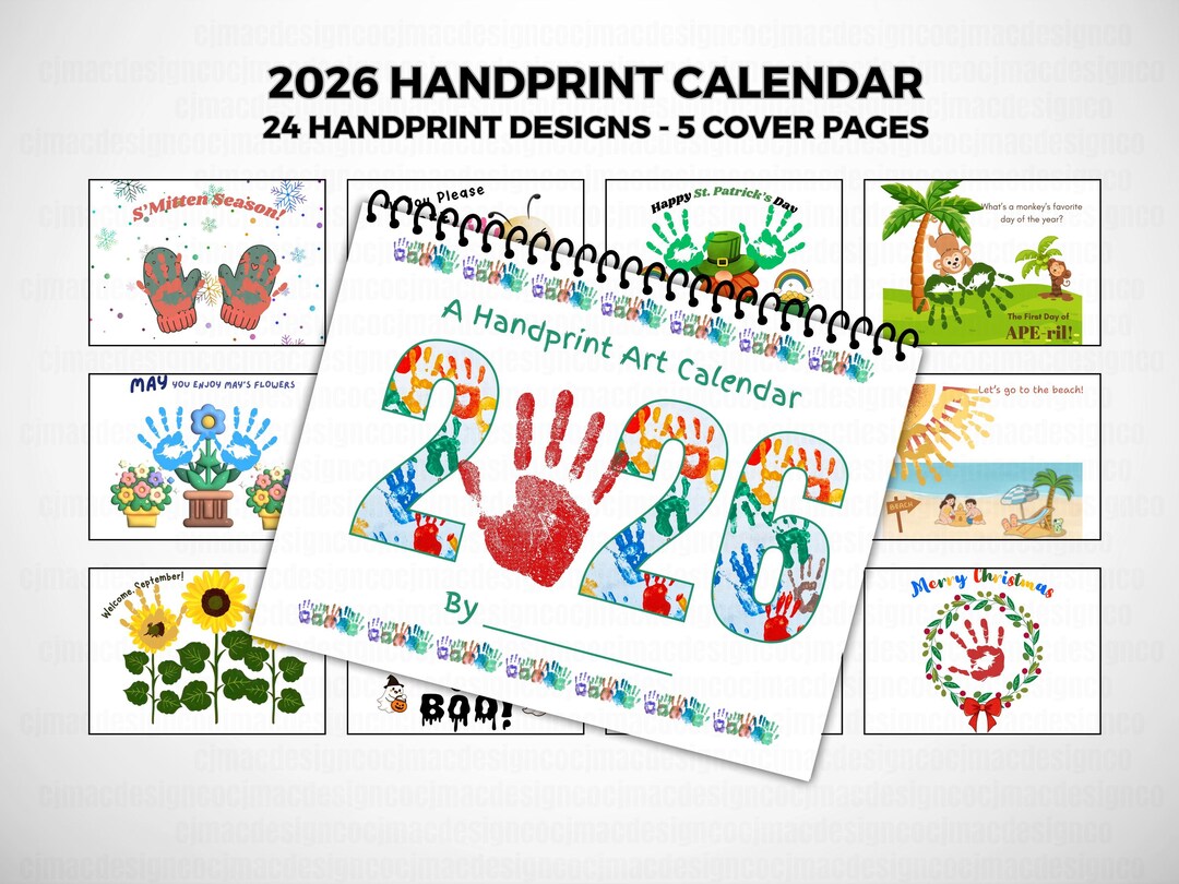 2026 Printable Handprint Calendar Craft - DIY Keepsake and Gift From ...
