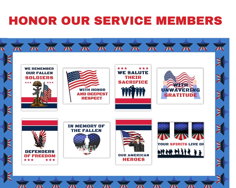 Memorial Day Bulletin Board Kit, Classroom Decorations, Nursing Home ...