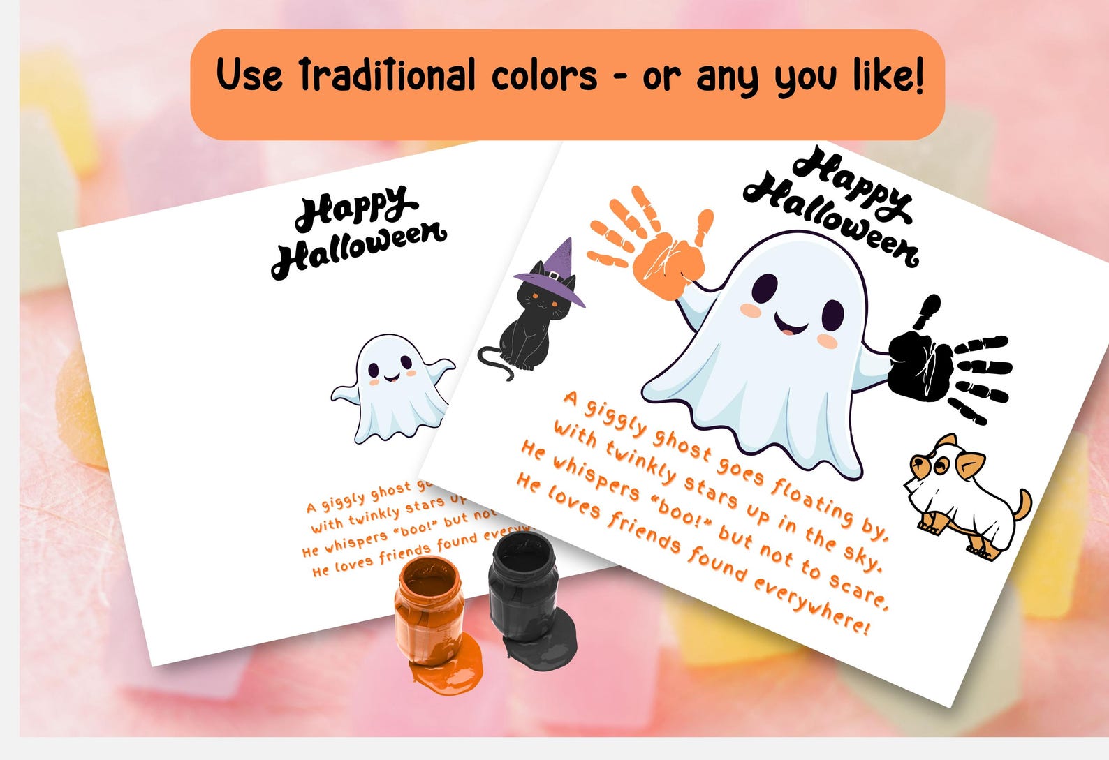 Halloween Ghost Handprint Poem Craft, Kids Keepsake (printable PDF) - Etsy