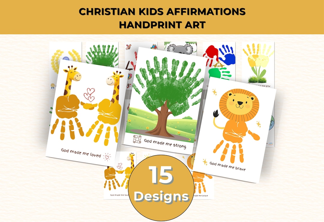 Christian Kids Affirmations Handprint Art for Kids, Preschool Handprint ...