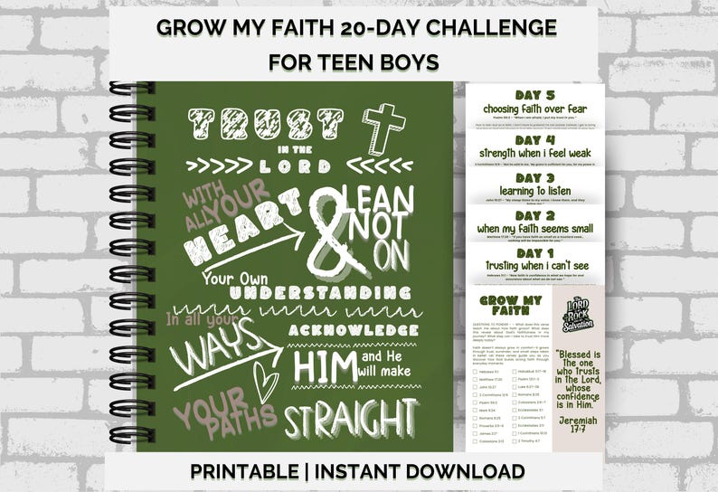 Teen Boys Christian Faith Journal, 20-day Guided Devotional for Teens ...