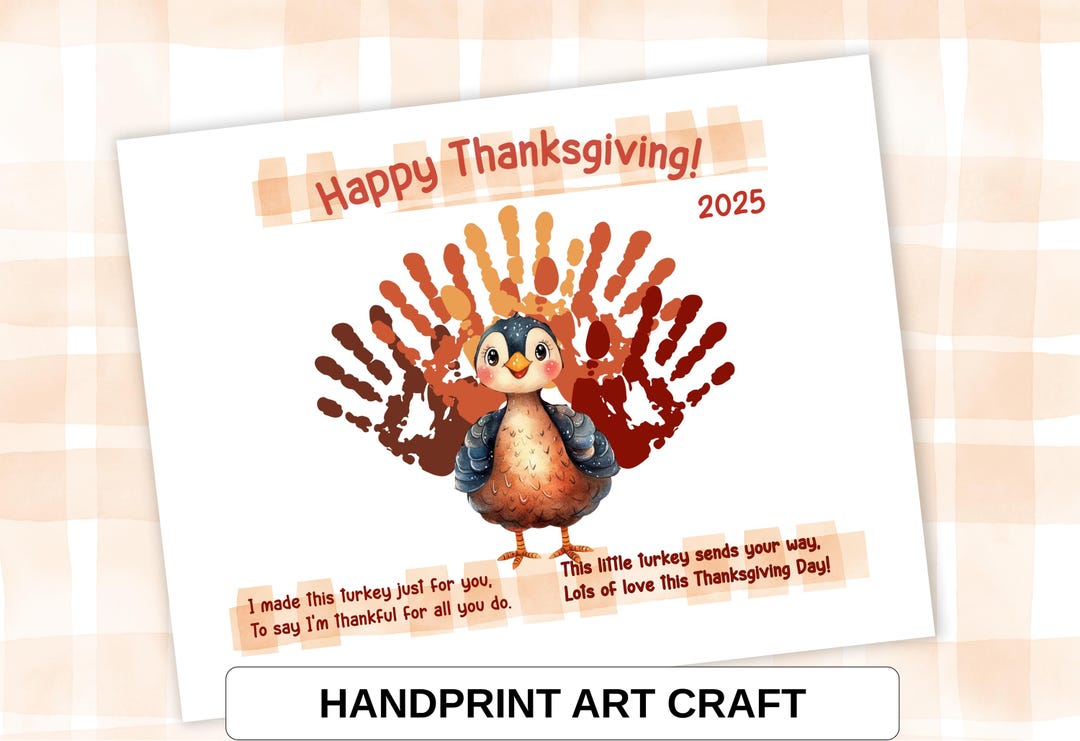 2025 Thanksgiving Handprint Craft, Printable Poem Keepsake, Toddler and ...