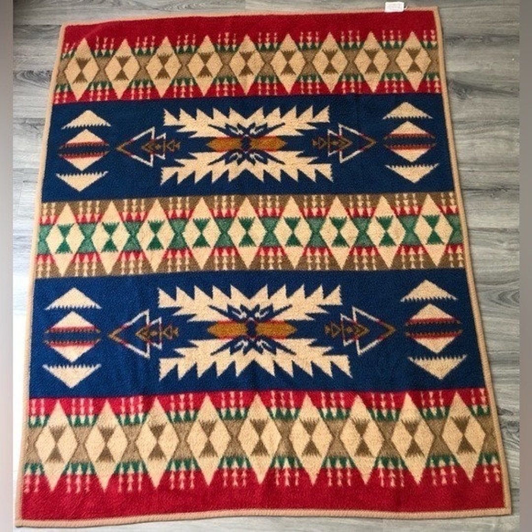 Vintage Throw Blanket Aztec Print Germany - Etsy