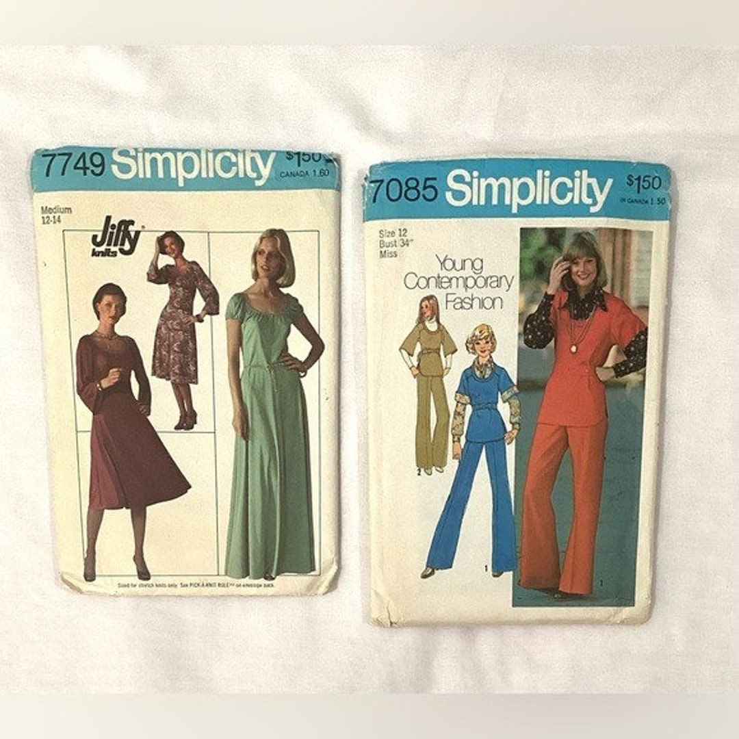 70s Vintage Simplicity Sewing Patterns Lot 7749 & 7085 SALE - Etsy