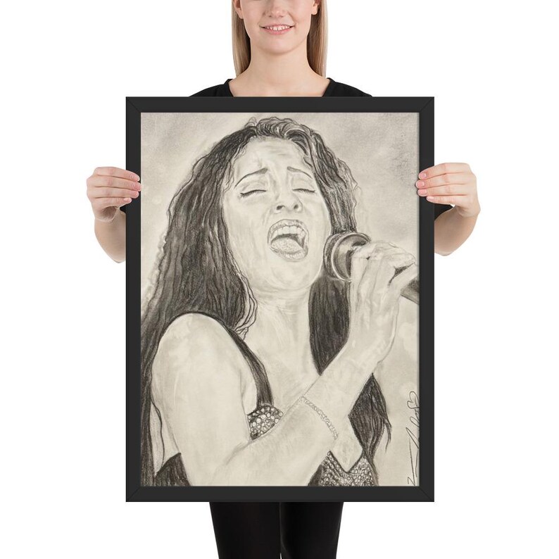 Selena Quintanilla Art Print – Charcoal Portrait Wall Art | Latina Icon ...