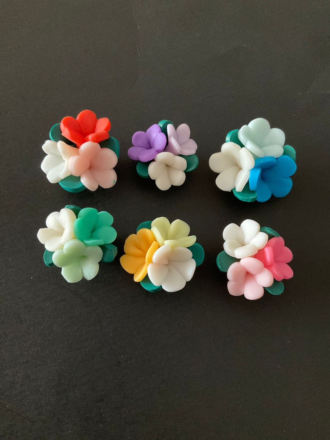 Kawaii Polymer Clay Flower Deco Diy Craft Cabochon Jewelry Making 6pcs ...