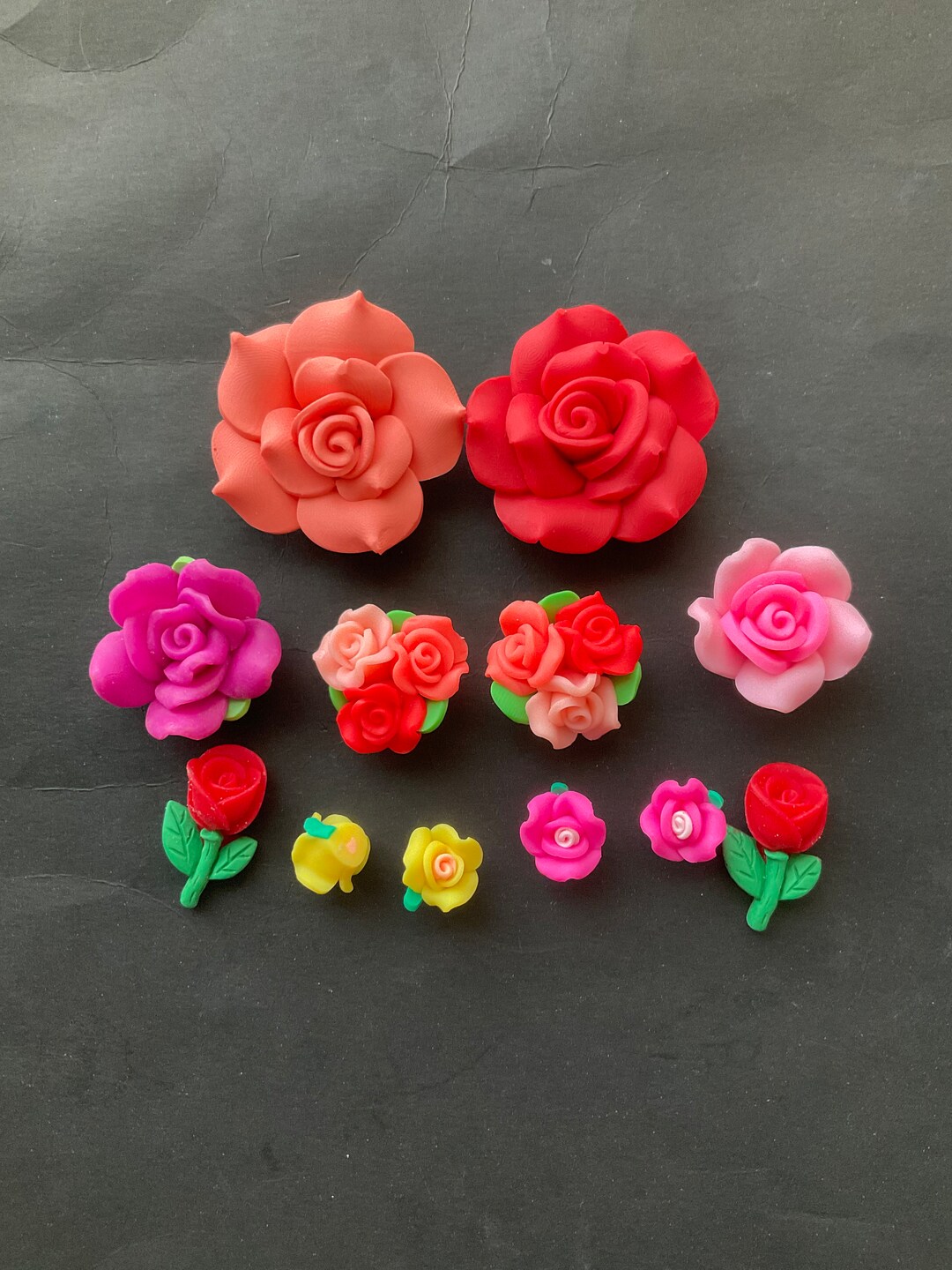 Kawaii Clay Rose Flower Mix Deco Diy Craft Cabochon Jewelry Accessory ...