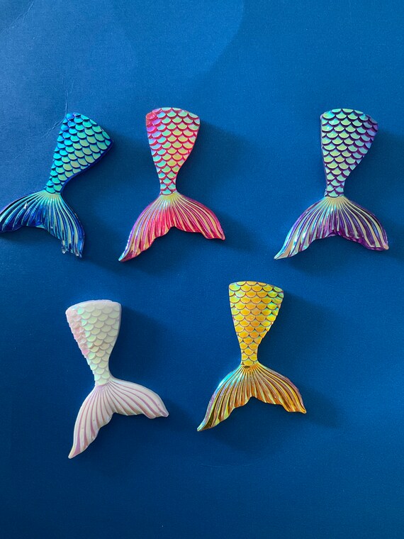 Kawaii Shiny Fishtail Deco Diy Craft Making Cabochon Resin - Etsy