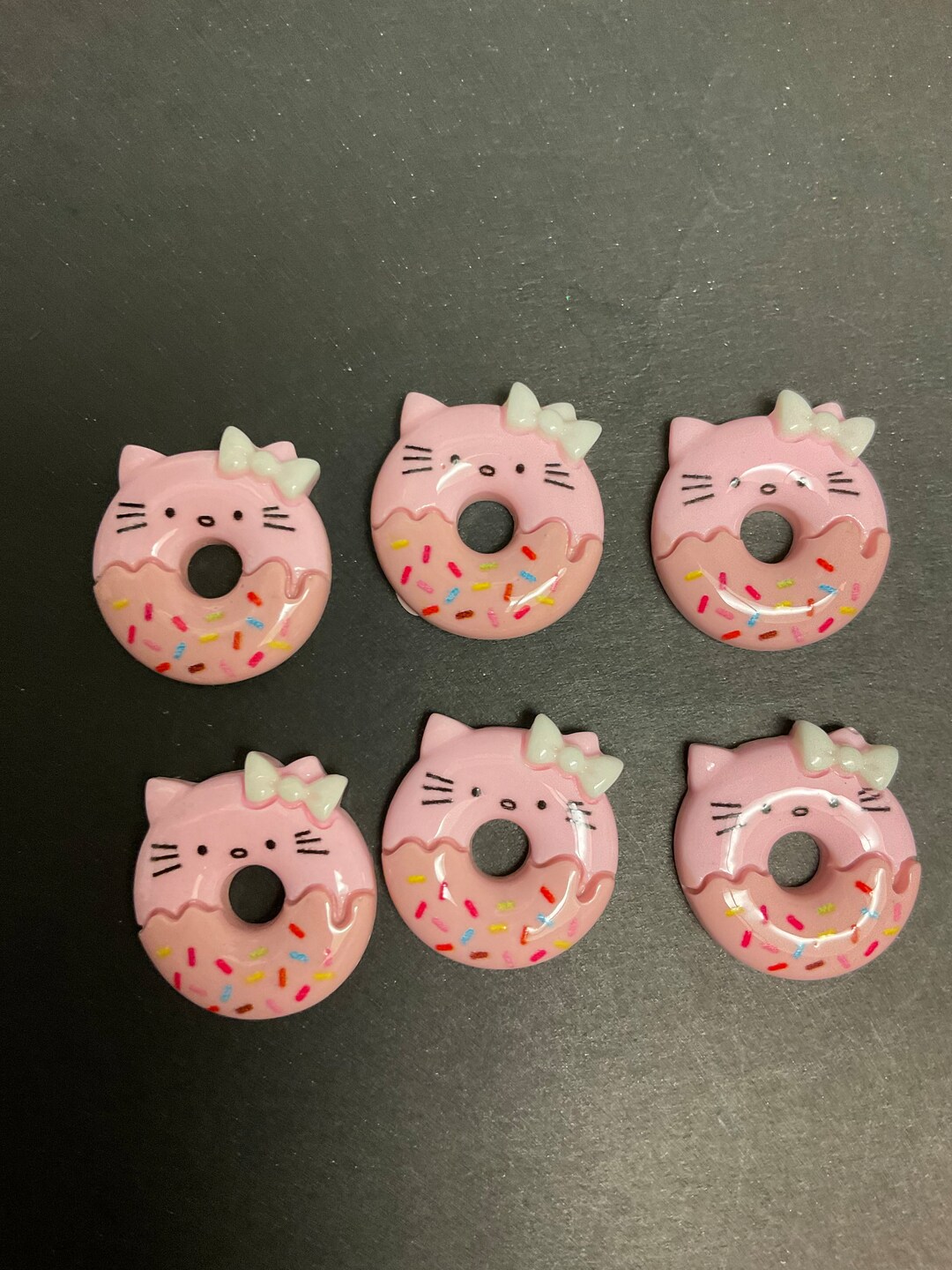 Kawaii Cartoon Pink Cat Style Doughnut Deco Diy Craft Cabochon Resin ...
