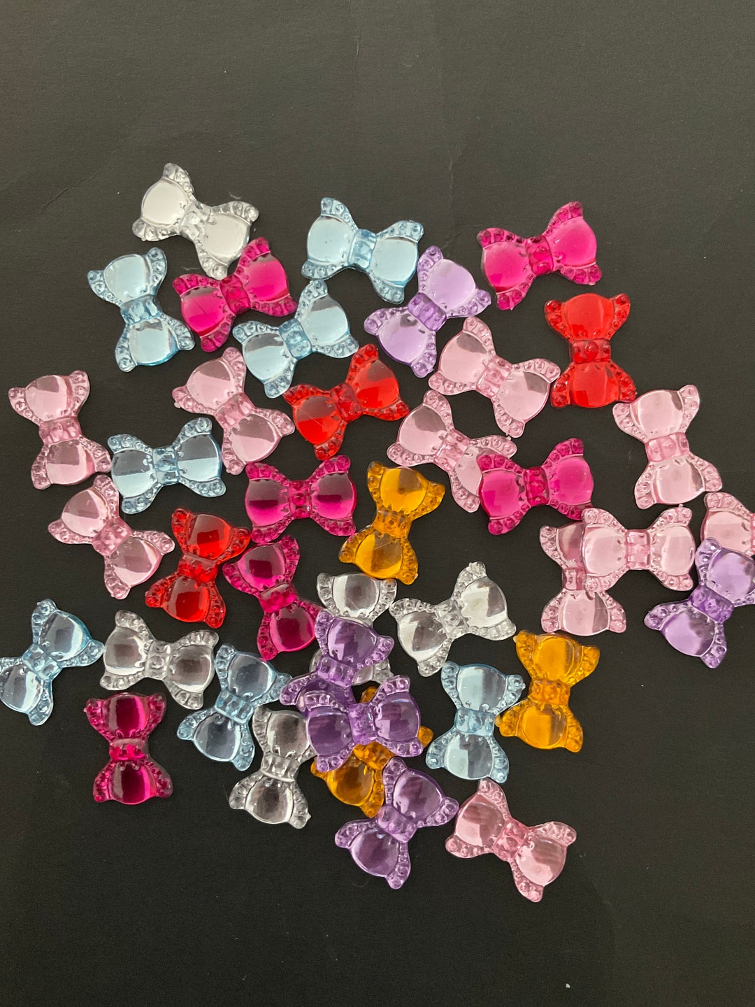 Kawaii Shiny Resin Bow Deco Diy Craft Random Mix 12x18mm 30pcs - Etsy