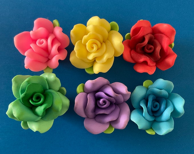 Kawaii Polymer Clay Rose Flower Deco Diy Craft Cabochon Resin 30mm ...