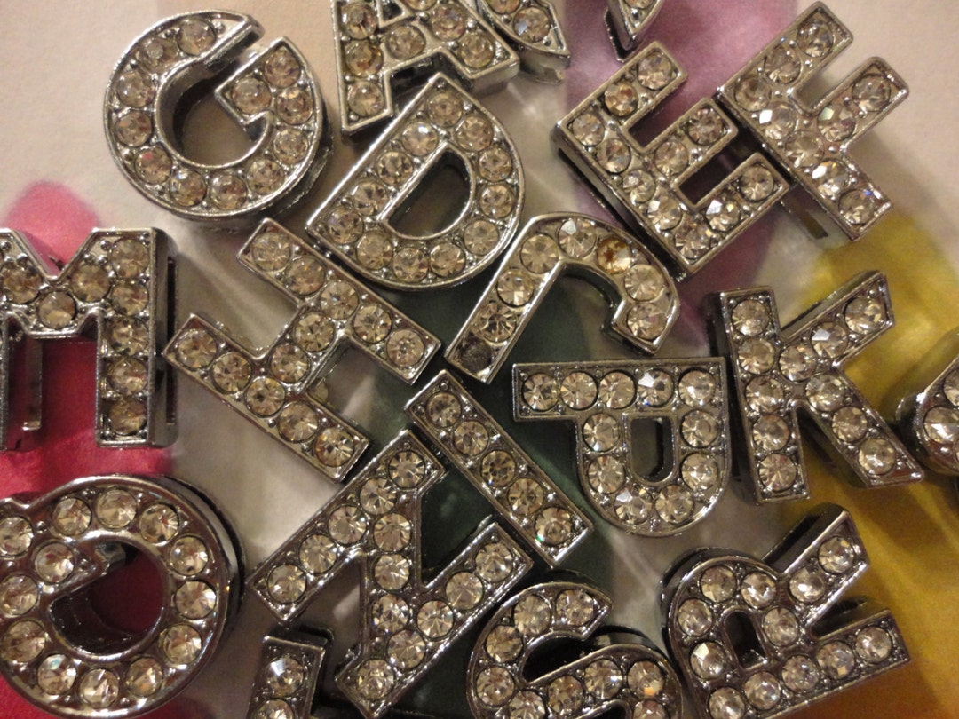 Kawaii Rhinestone Letters Slider for DIY Wristband Bracelet Internal ...