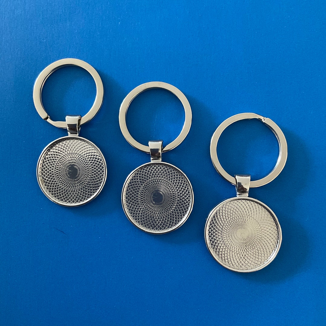 Blank 25mm Keychain Pendant Base for Hand Made Jewelry Fits 25mm Glass ...
