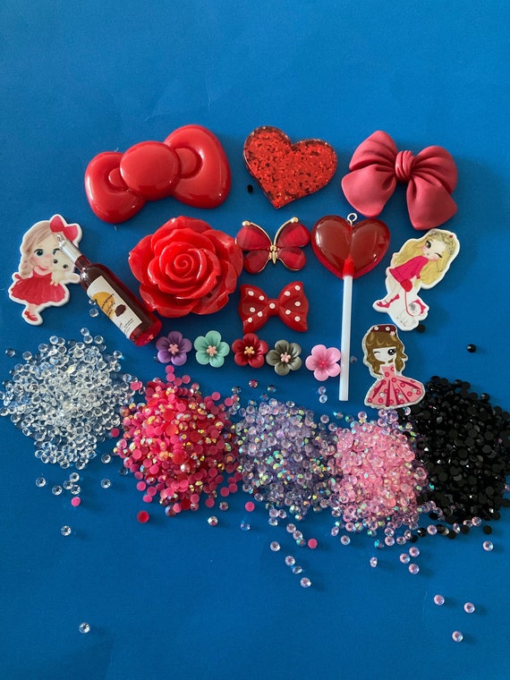 Kawaii Big Red Bow and Girly Cabochon Deco Diy Resin Flatback - Etsy