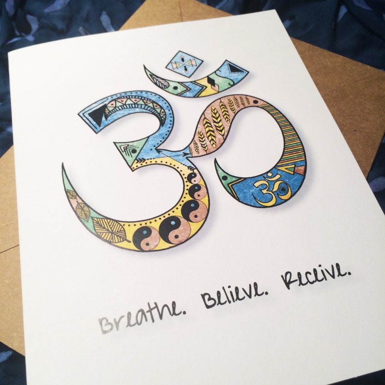 OM Yoga Card - Etsy