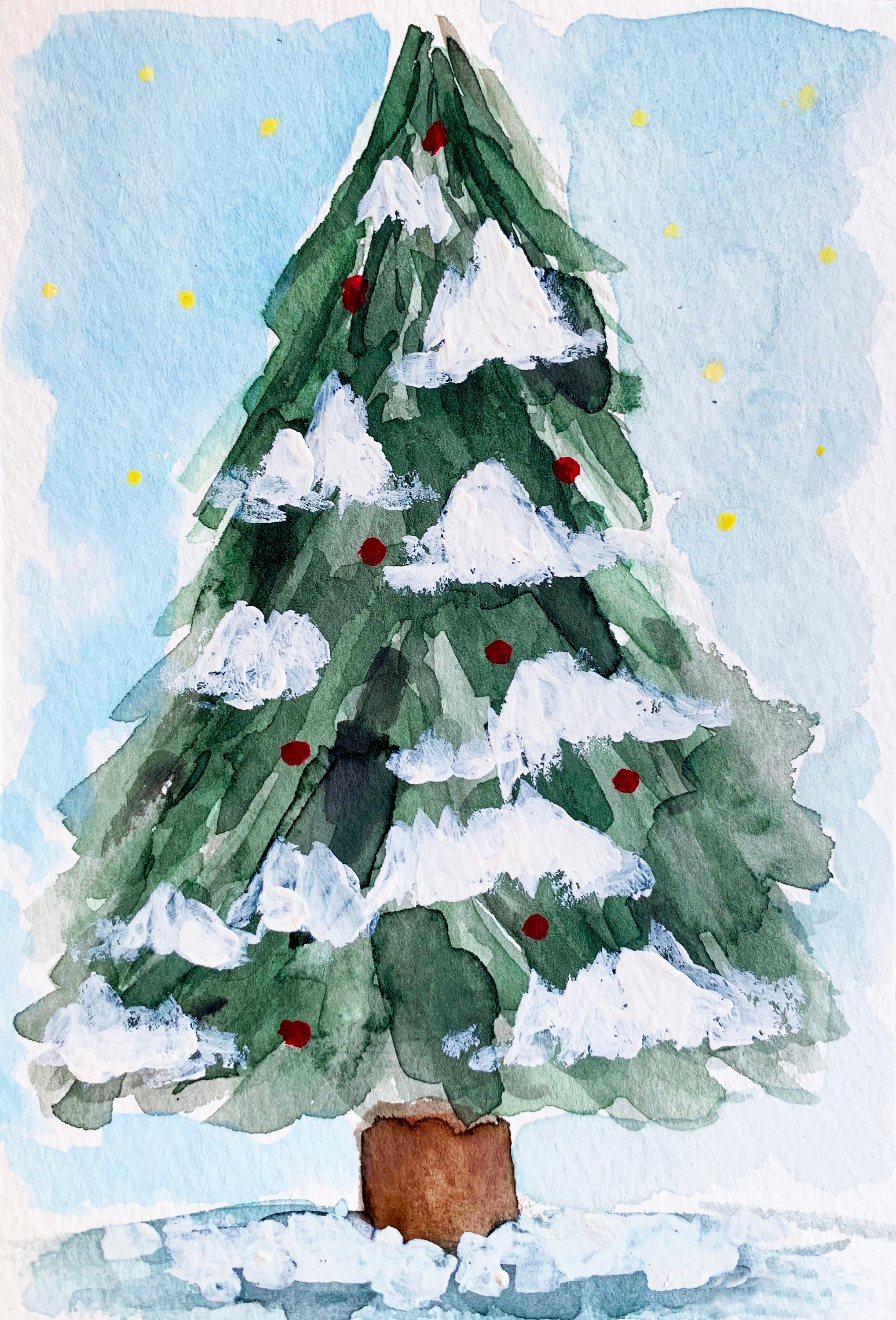 Christmas Tree Watercolor Digital Download - Etsy