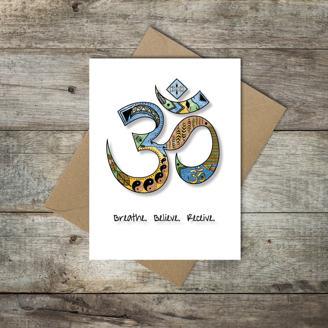 OM Yoga Card - Etsy