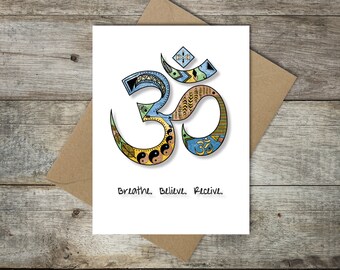 Yoga Cards - Yoga - Om Card - Yoga Lover - Om Symbol - Om - Etsy