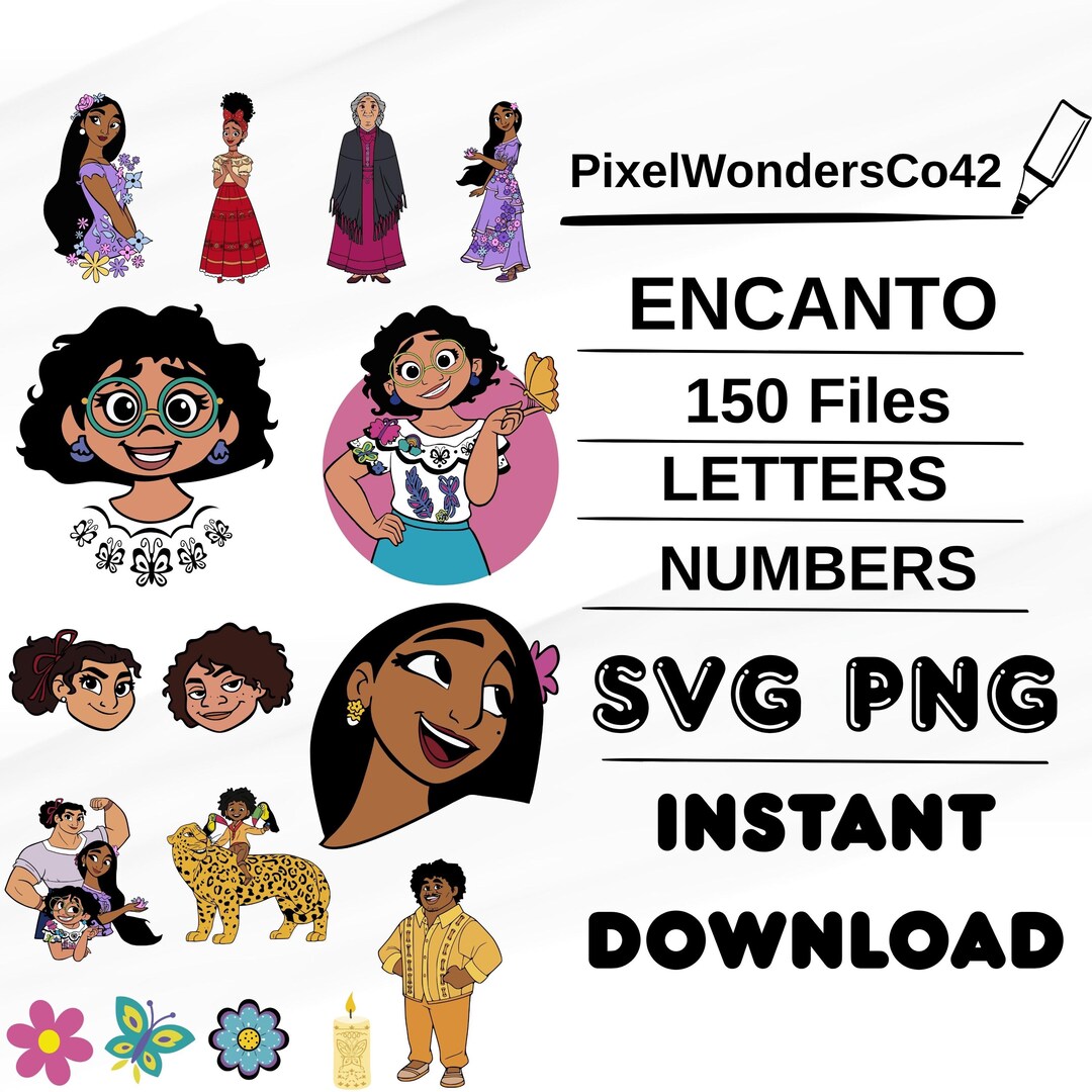 Encanto Font & Clipart SVG Bundle: Magical Alphabet Designs (digital ...