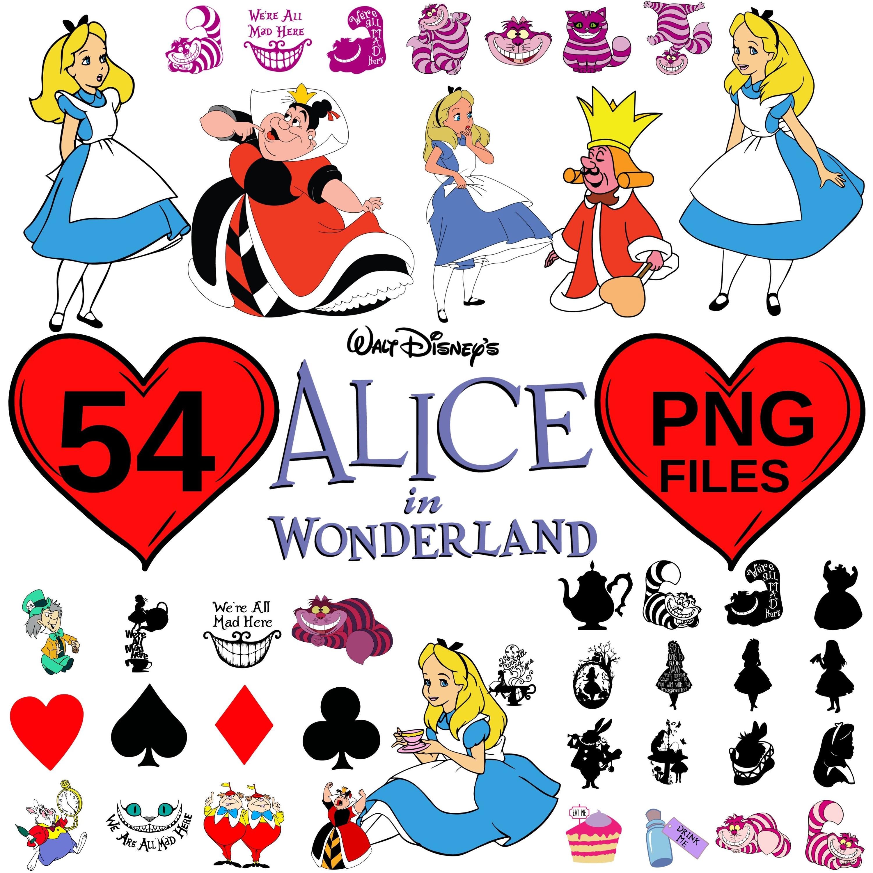Alice in Wonderland Clipart Bundle: PNG & SVG Files (digital Download ...