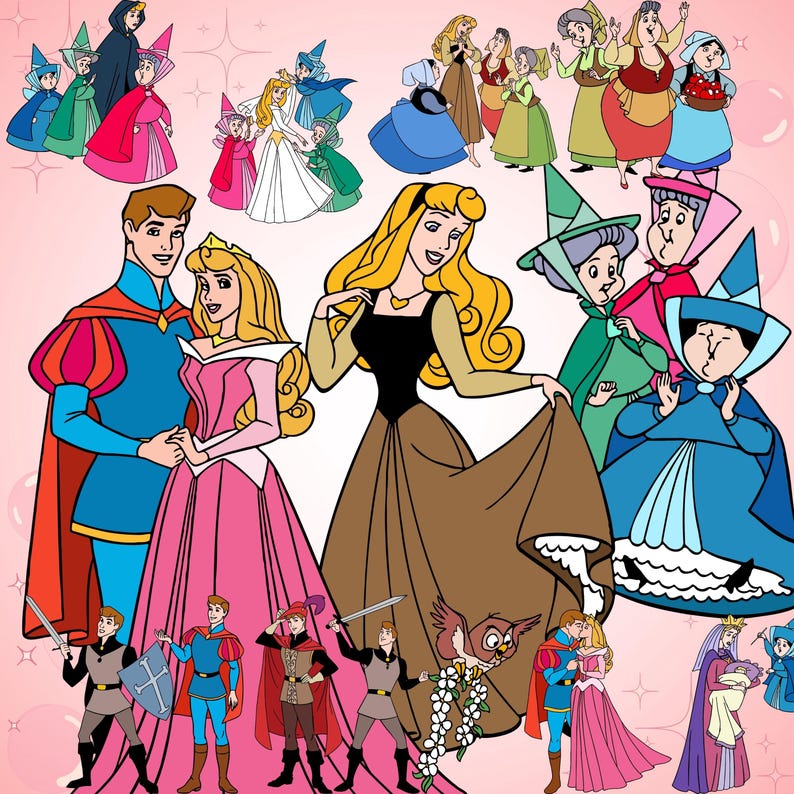 Cinderella PNG Clipart Bundle: Princess Cartoon Designs (30 Files) - Etsy