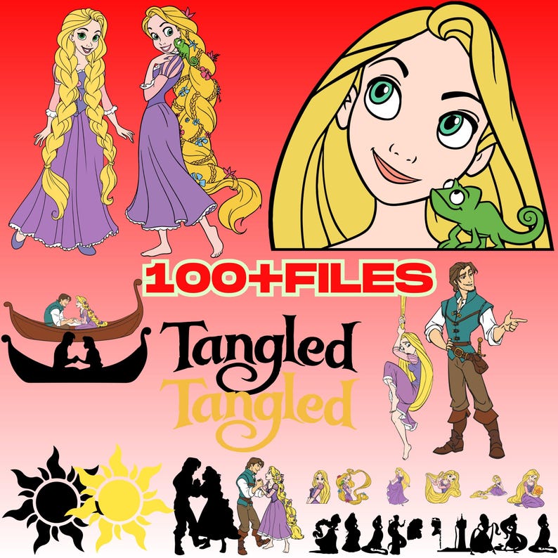 Rapunzel Clipart Bundle: Tangled SVG PNG Files (digital Download) - Etsy