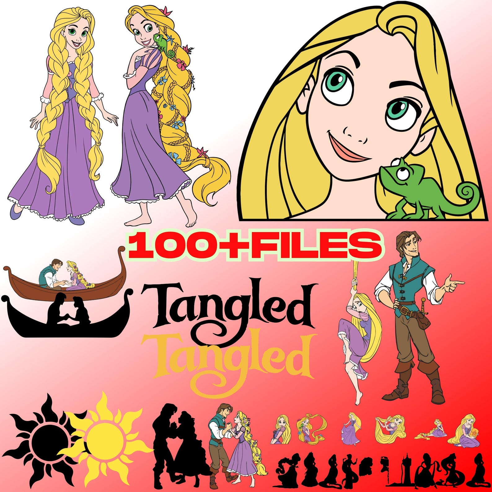 Rapunzel Clipart Bundle: Tangled SVG PNG Files (digital Download) - Etsy