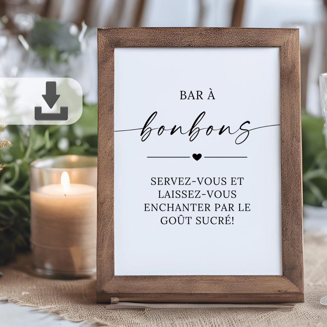 Candy Bar Wedding Poster – Candy Bar Minimalist Wedding Sign to Print ...