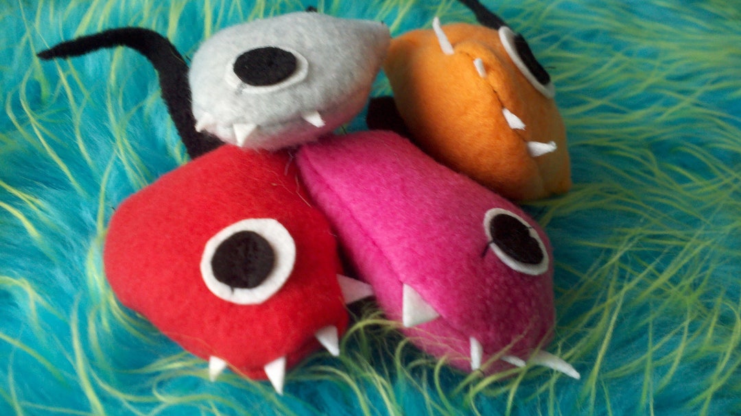 Set of 2 Monster Mouse Catnip Kitty Toy - Etsy