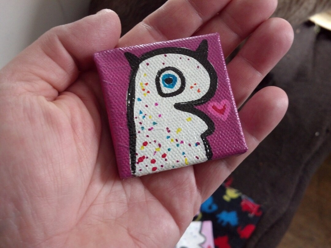 SURPRISE 2x2 Tiny Monster Minicanvas One of a Kind - Etsy