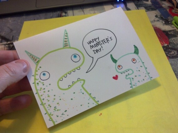 Custom Made Monster Cards Choose Your Own Occasion - Etsy